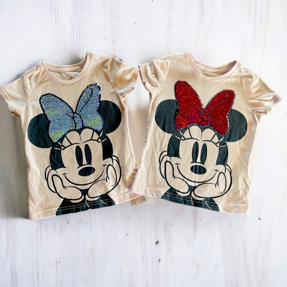Disney | Shirts & Tops | Xs 4 Disney Minnie Mouse Set Of 2 Lt Pink ...